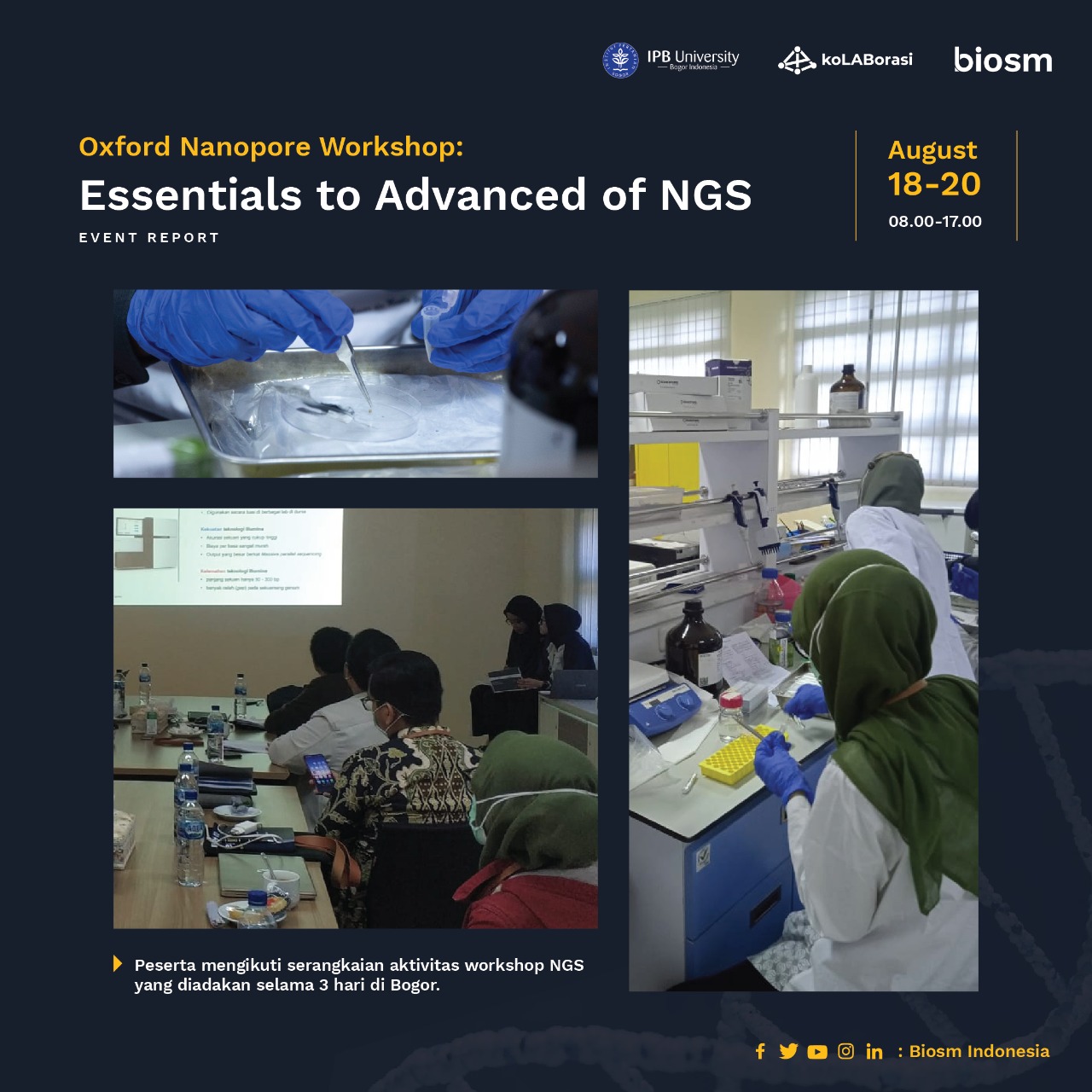 IPB BerKoLABorasi dengan Biosm Indonesia Gelar Workshop NGS